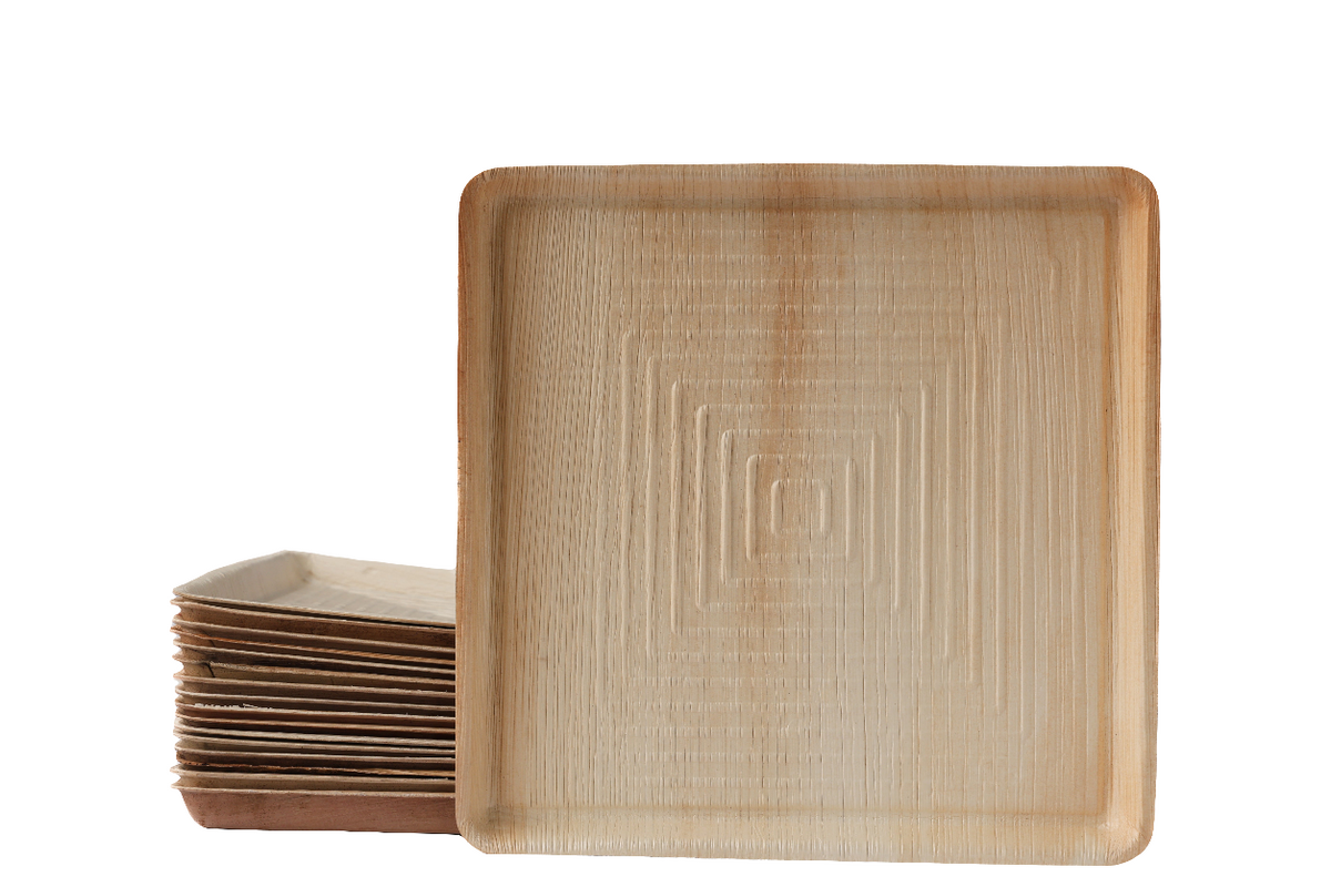 10.5" Palm Leaf Tray with Separate Paper Top Lid, 10 pack or 100 case ...